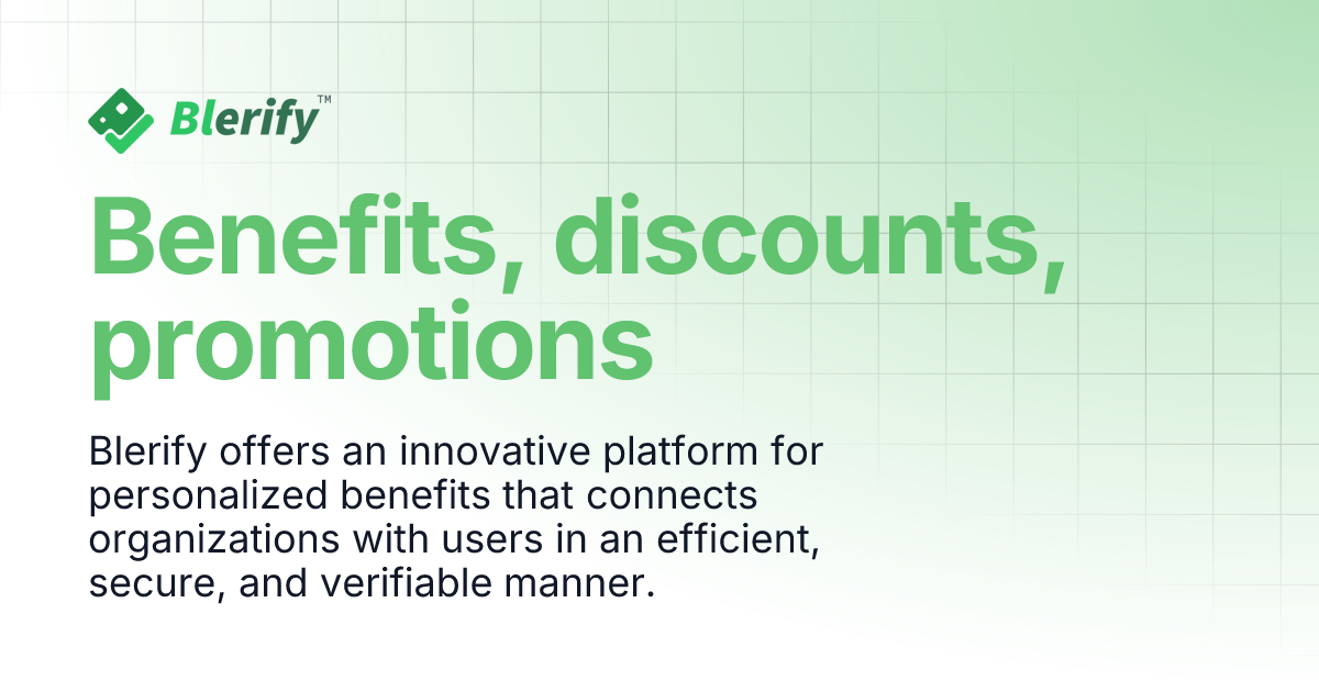 Benefits, discounts, promotions | Blerify Docs