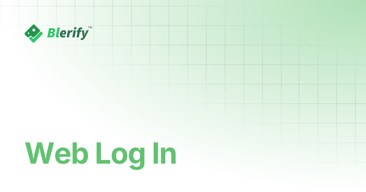 Web Log In | Blerify Docs
